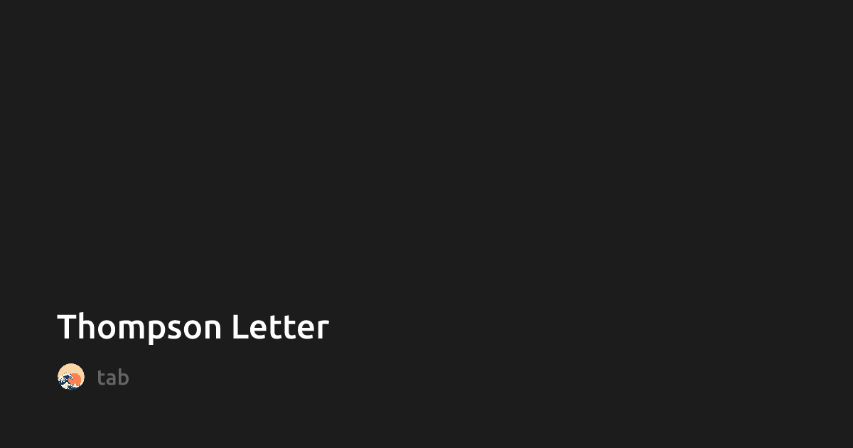 Thompson Letter / APHORIST
